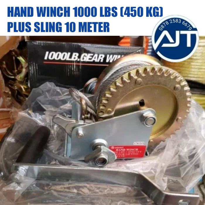 Jual HAND WINCH 1000 LBS KEREKAN MANUAL KAPASITAS 450 KG + SLING 10 M ...