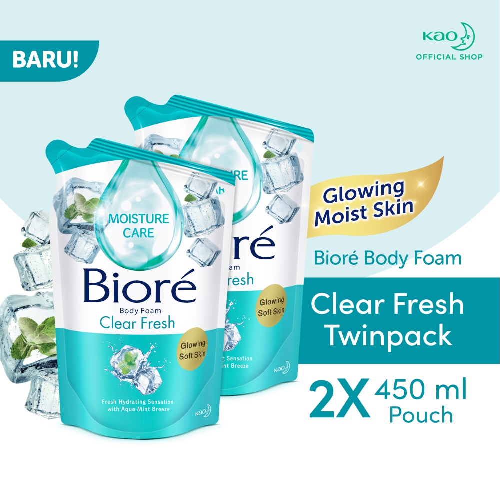 Jual Biore Clear Fresh Body Foam 2 x 450ml | Shopee Indonesia