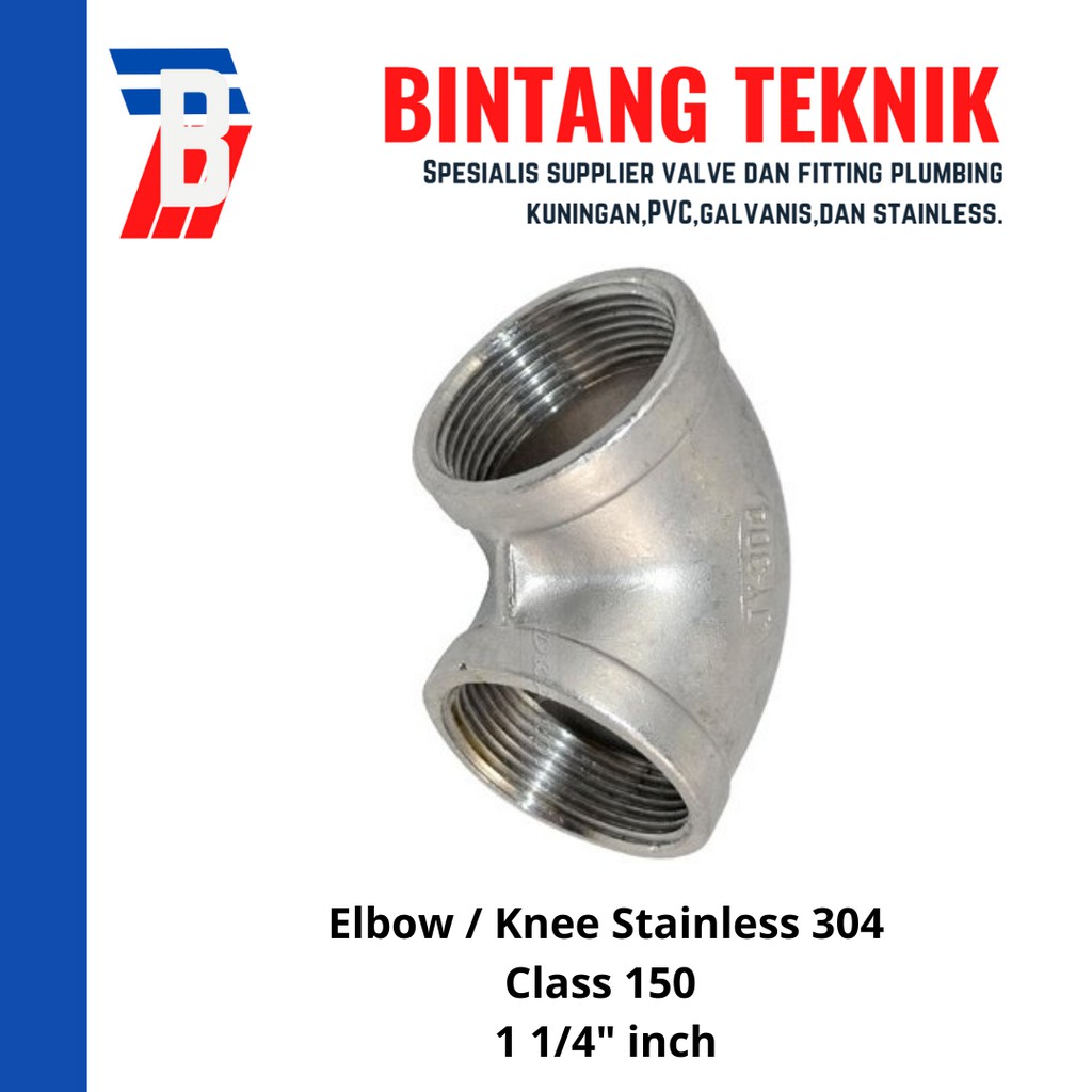 Jual Elbow / Knee 1 1/4" inch Stainless 304 #150 90 Derajat | Shopee ...