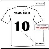 Jual Tambah Sablon Nama + Nomor Polyflex Baju Kaos / Jersey | Shopee ...