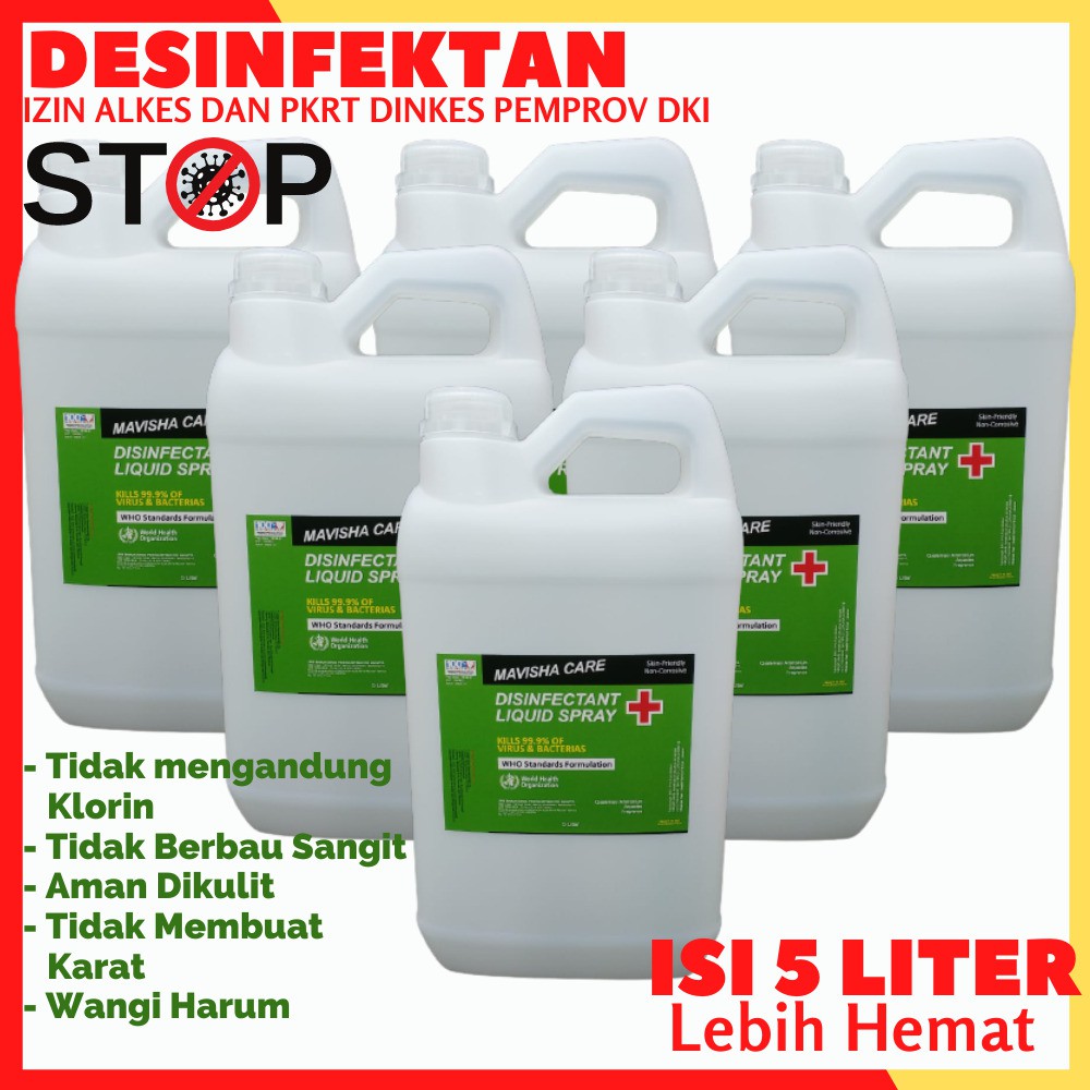 Jual Cairan Desinfektan 5 liter Cairan Disinfektan Ruangan , Kantor ...