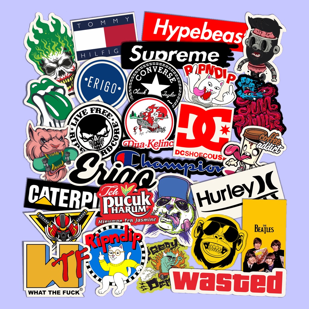 Jual 28 Pcs Stiker Die Cut Hypebeast Logo Clothing Brand Aesthetic ...