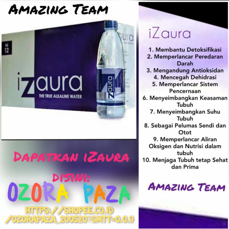 Jual Air Minum "iZaura The True Alkaline Water" 600ml | Shopee Indonesia
