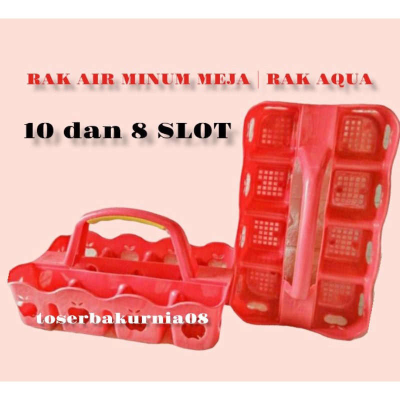 Jual Rak Aqua Gelas Plastik 8 & 10 Lubang Slot | Tempat Penyimpanan Air ...