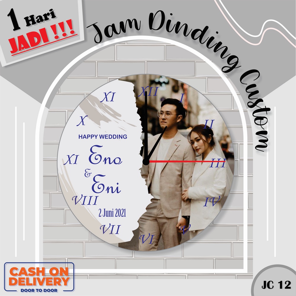 Jual JAM DINDING CUSTOM HADIAH PERNIKAHAN KADO NIKAH NIKAHAN WEDDING ...