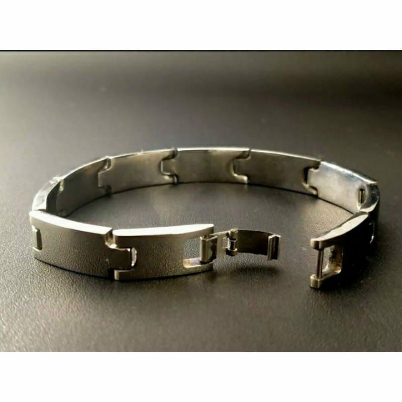 Jual gelang titanium pria model rantai kotak | Shopee Indonesia