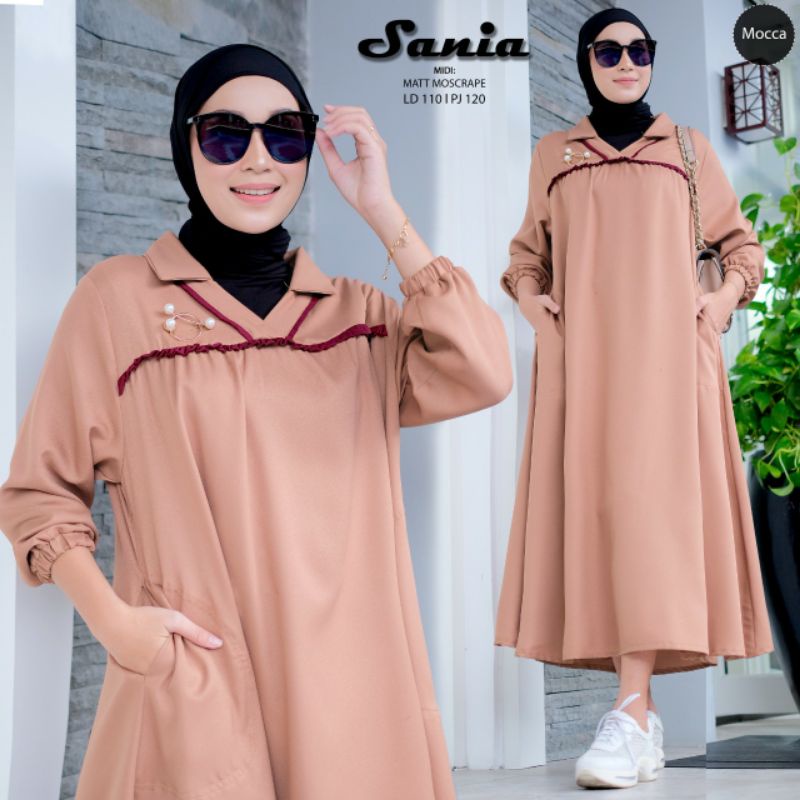 Jual New model/midi dress all size/bahan mosecrepe | Shopee Indonesia