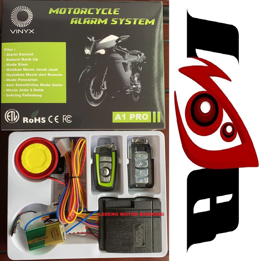 Jual Alarm Nine A1 Pro One Way Kunci Aman Remote Motor Stater Jarak ...