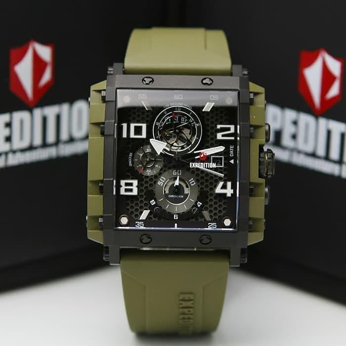 Jual Expedition E 6757 MC RTBBAGN Chronograph Men Black Dial Rubber ...