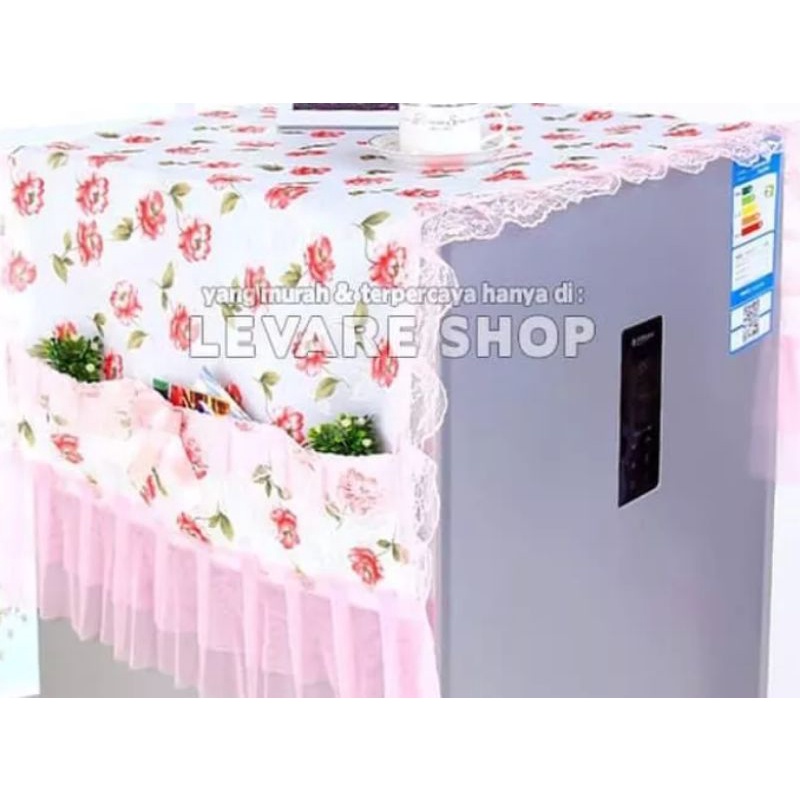 Jual Cover kulkas renda Shabby sarung kulkas Shabby ukuran 145 cm ...