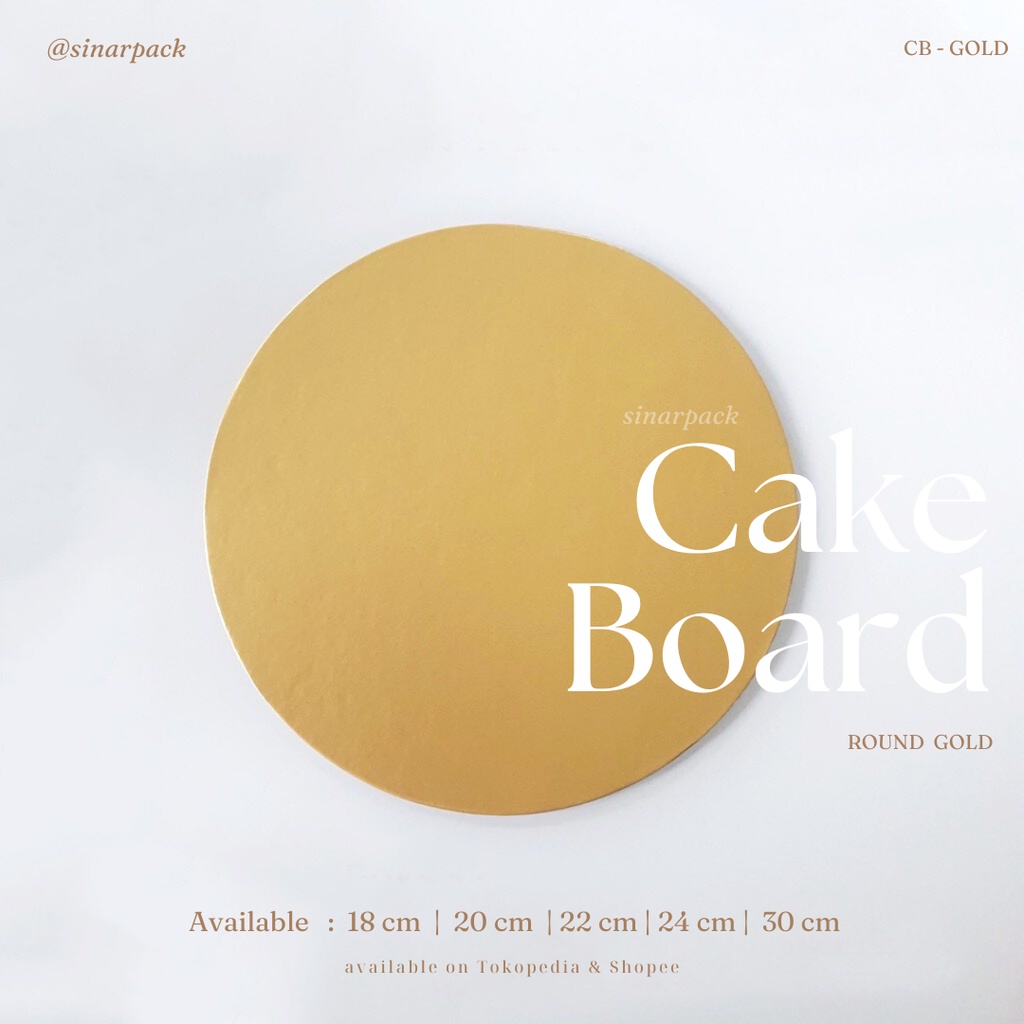 Jual Tatakan Kue Gold BULAT 30 CM / Alas Kue Gold Bulat / Cake Board ...