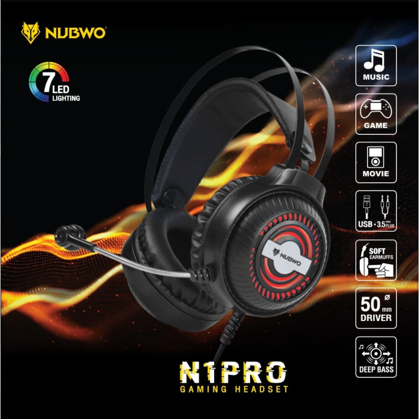 Jual NUBWO GAMING HEADSET PROFESIONAL N1PRO - GARANSI RESMI 1 TAHUN ...