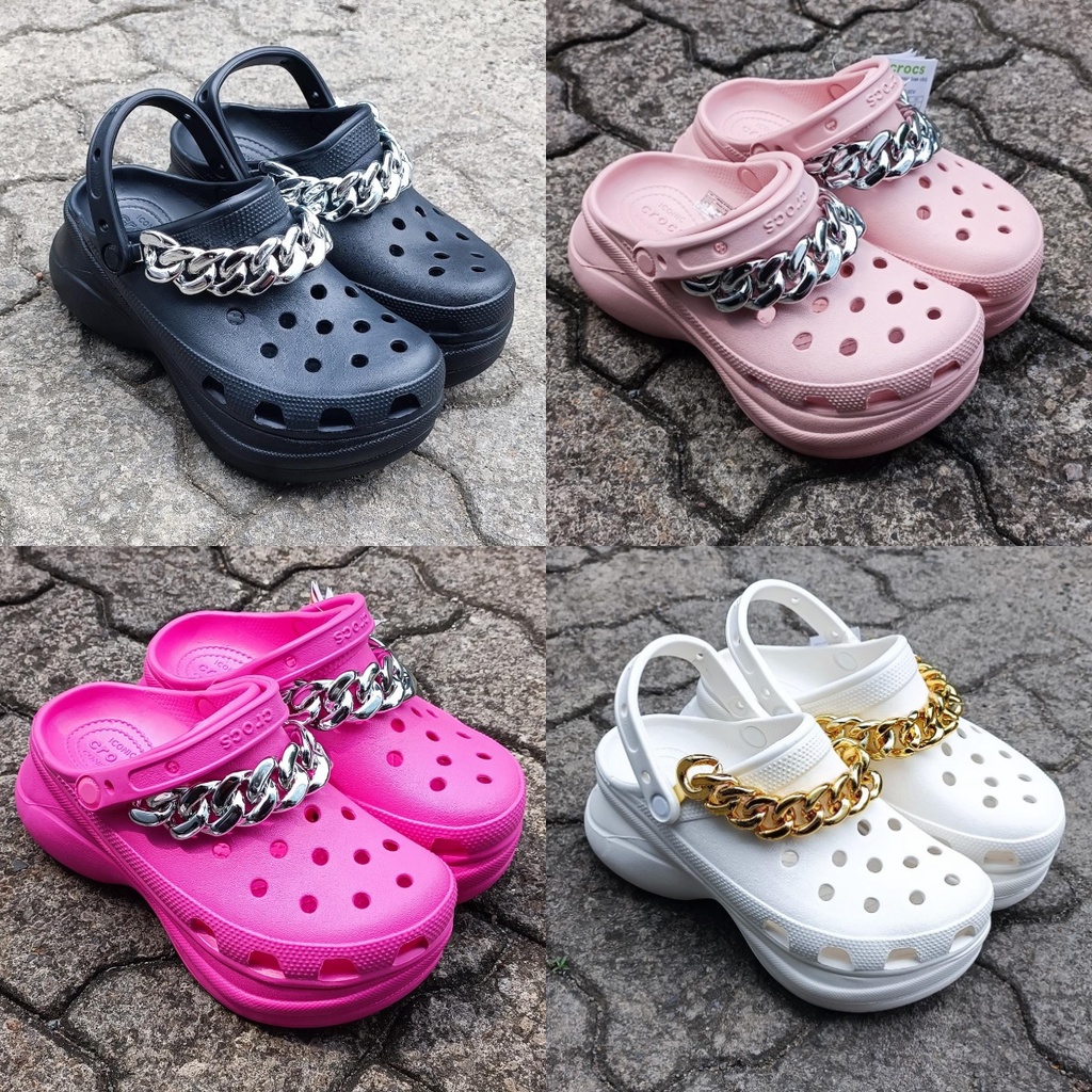 Jual Crocs Classic Bae Clog Chain Embellished / Sandal wanita Crocs ...