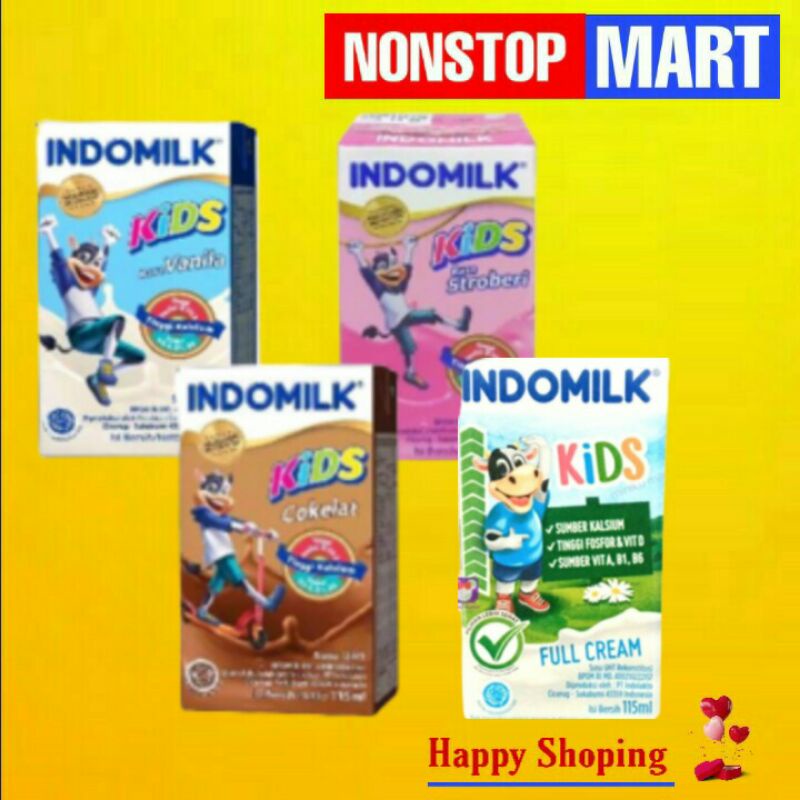 Jual INDOMILK Susu steril UHT 115 ml all varian rasa | Shopee Indonesia
