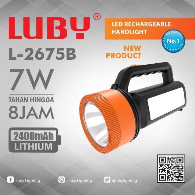 Jual senter cas luby L 2675 B senter cas led 7 watt emergency ...
