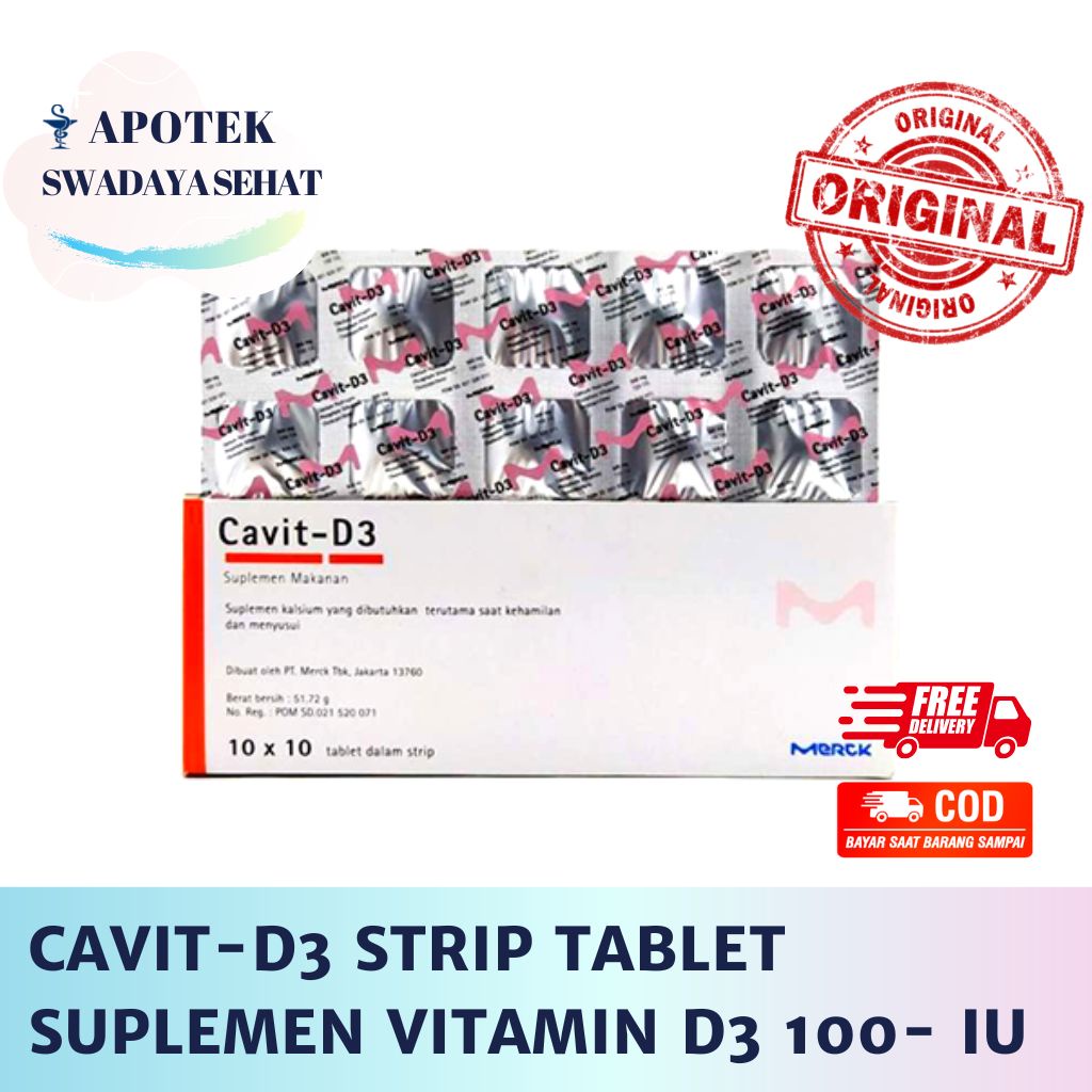 Jual CAVIT D3 STRIP 10 Tablet - Vitamin D3 1000 IU Suplemen D - Cavit ...