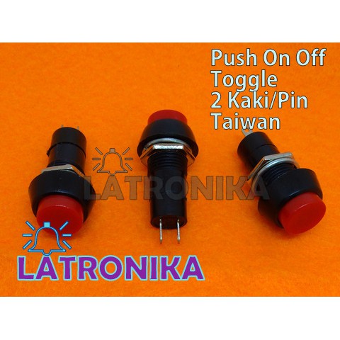 Jual Push On Off Taiwan Toggle Switch Button Saklar Tombol Bulat 2 Kaki Pin Tekan 1Kali On Tekan ...