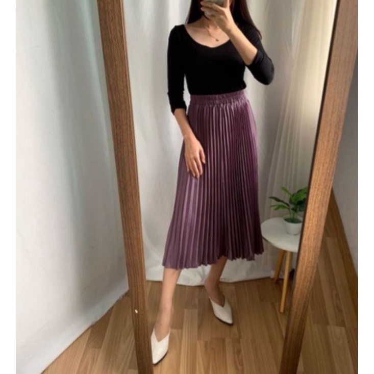 Jual MIDI PLEATED SKIRT - Rok Plisket 7/8 Premium Wanita Midi Pleats ...