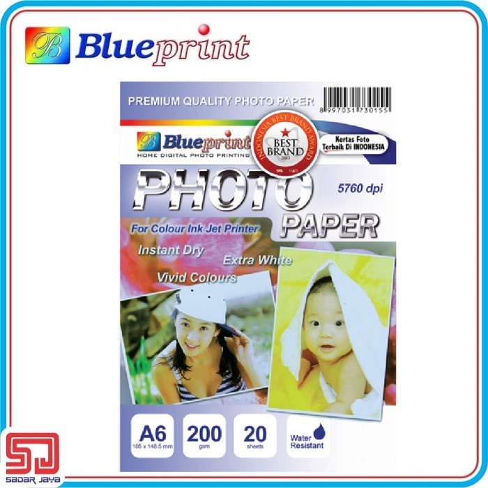 Jual Blueprint Photo Paper A6 Glossy 200gsm / Ukuran Kertas Foto 4R ...