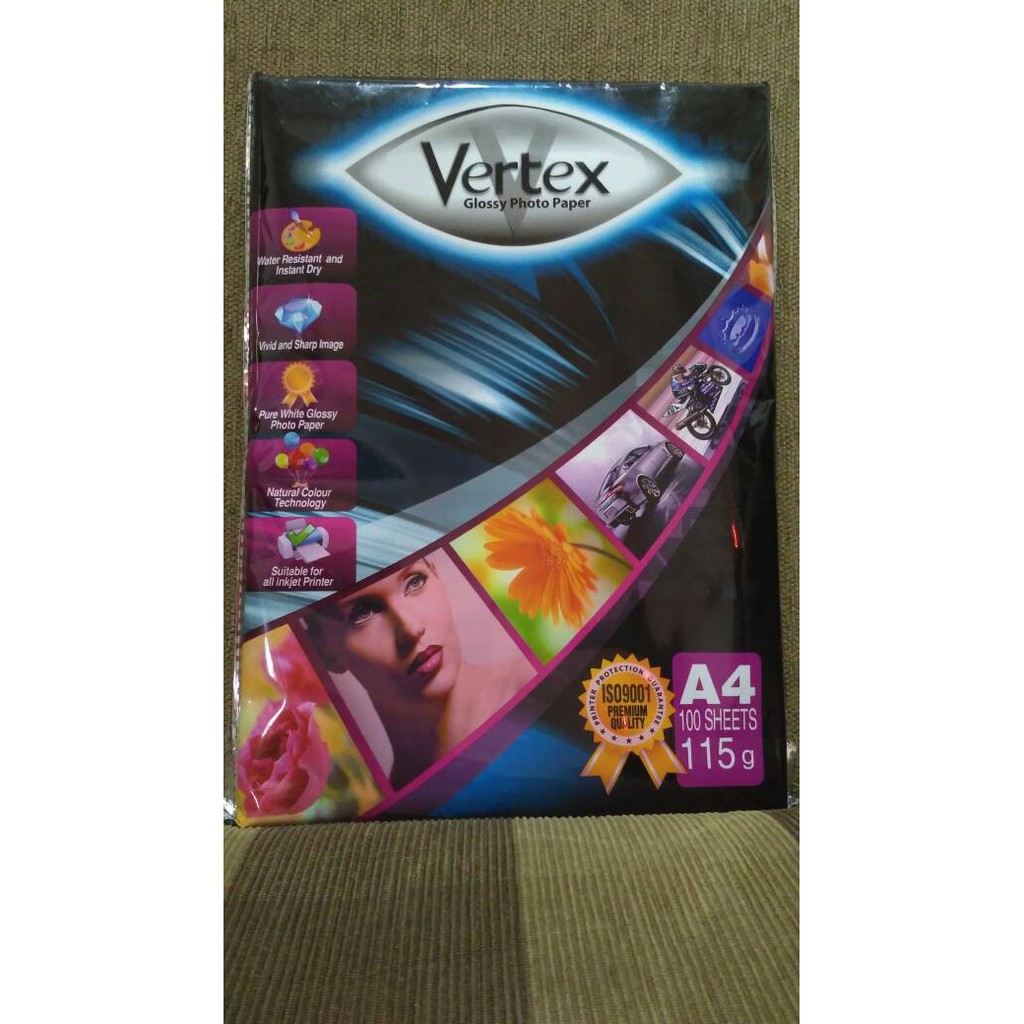 Jual Glossy Photo Paper Vertex A4 115g ( isi 100lbr ) | Shopee Indonesia