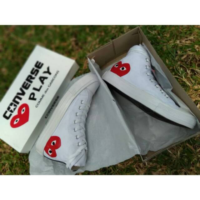 Jual Convers CDG white Hi/ convers CDG bw HI/ Convers cdg pria ...