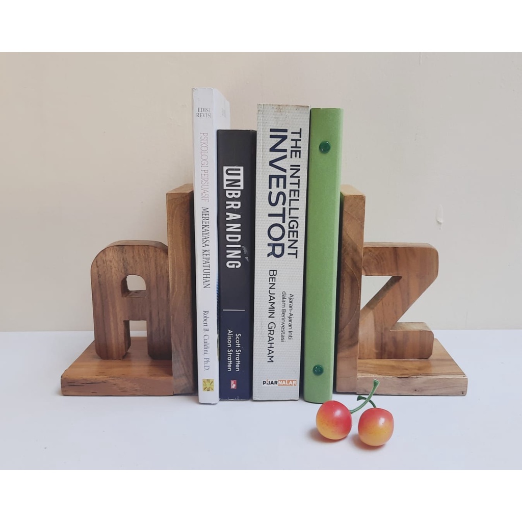 Jual Wooden Alphabet Bookends Penyangga kayu untuk perapi Buku Desk ...