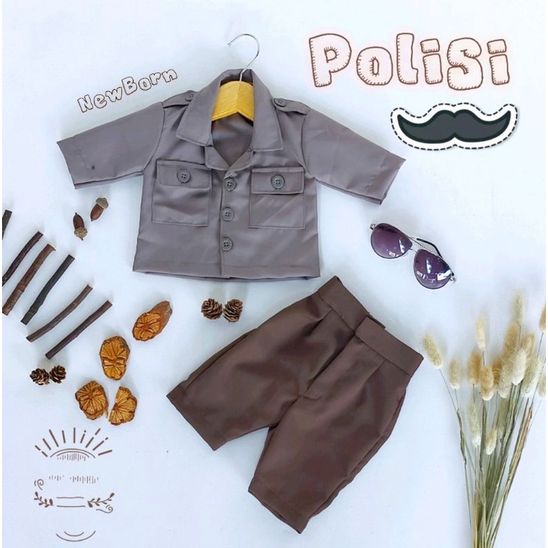 Jual Kostum Polisi Tanpa Atribut / Kostum Foto Newborn/Baju Polisi Anak ...
