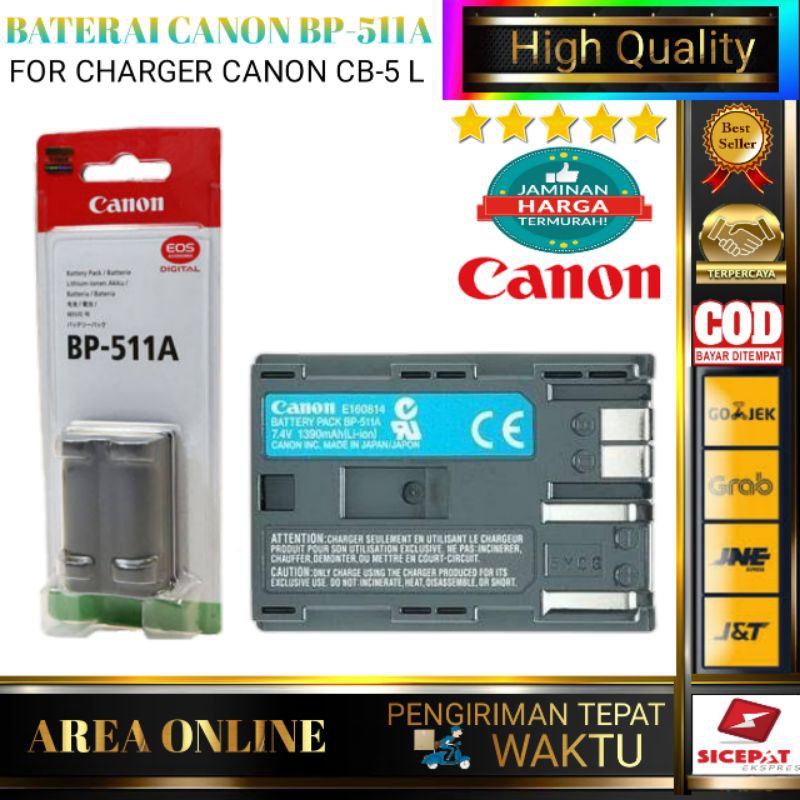 Jual Baterai Batrai Battery Canon BP-511A/BP 511A for Canon EOS 40D 50D 5D 20D 30D | Shopee ...