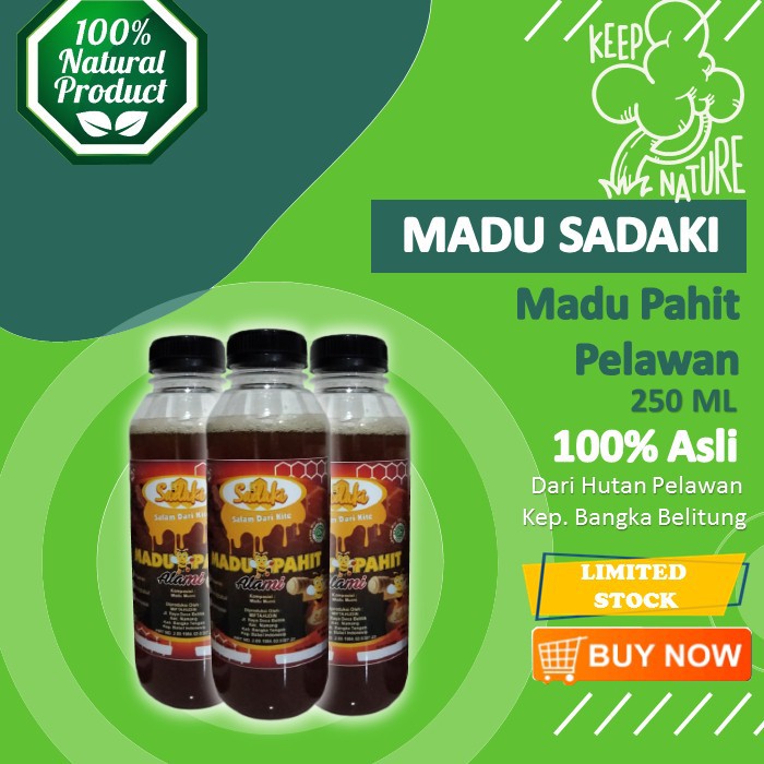 Jual madu pahit murni asli khas hutan pelawan namang bangka belitung madu sadaki 250 ml | Shopee ...