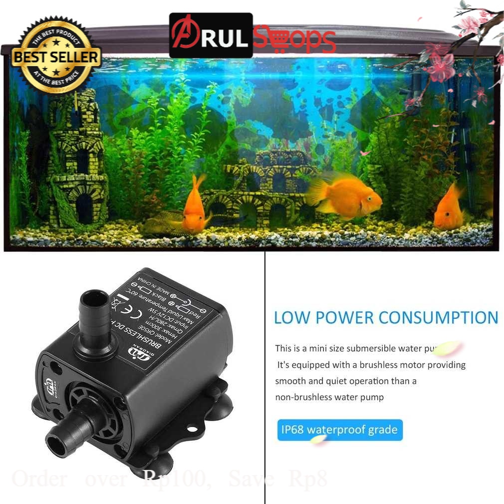 Jual CN Pompa Air Mini USB Brushless Submersible Aquarium 5V - QR50A ...