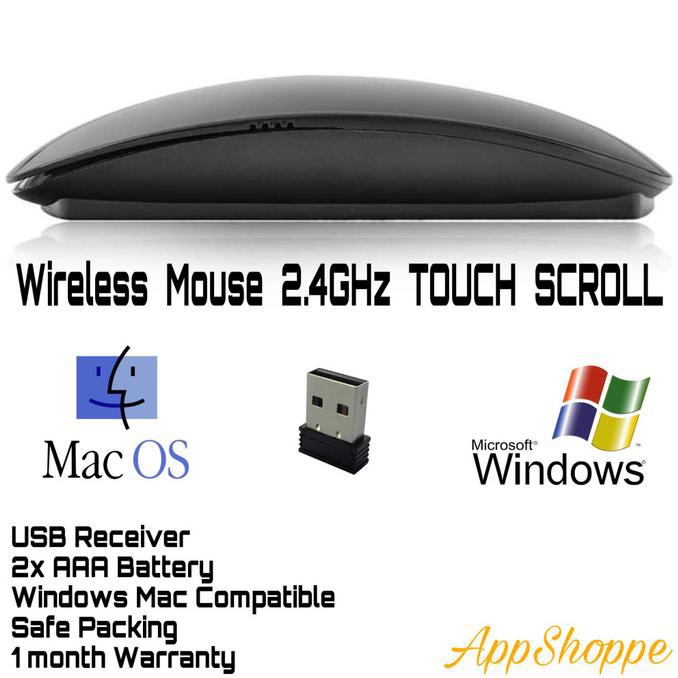 Jual Wireless Mouse Touch Scroll 1200Dpi Optical Slim Ergonomic Mouse ...