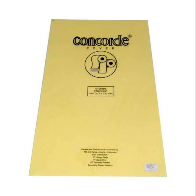 Jual KERTAS COVER FOLIO CONCORDE 80536 220 ISI 10 CREAM | Shopee Indonesia