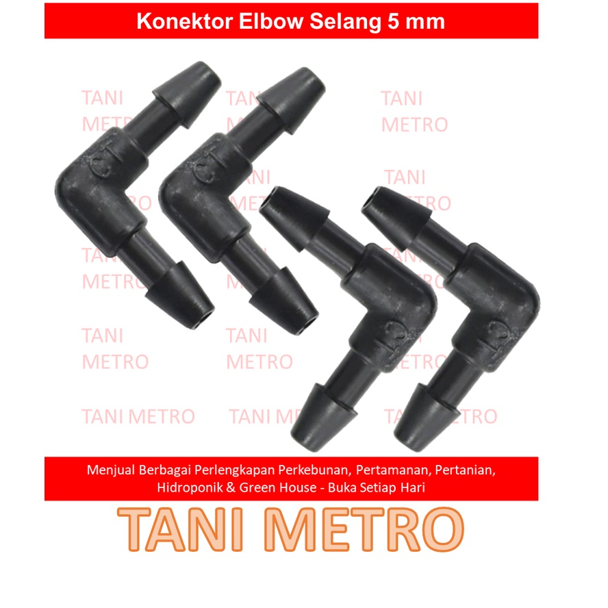 Jual Connector Konektor nepel elbow siku sudut L selang 5 mm irigasi ...