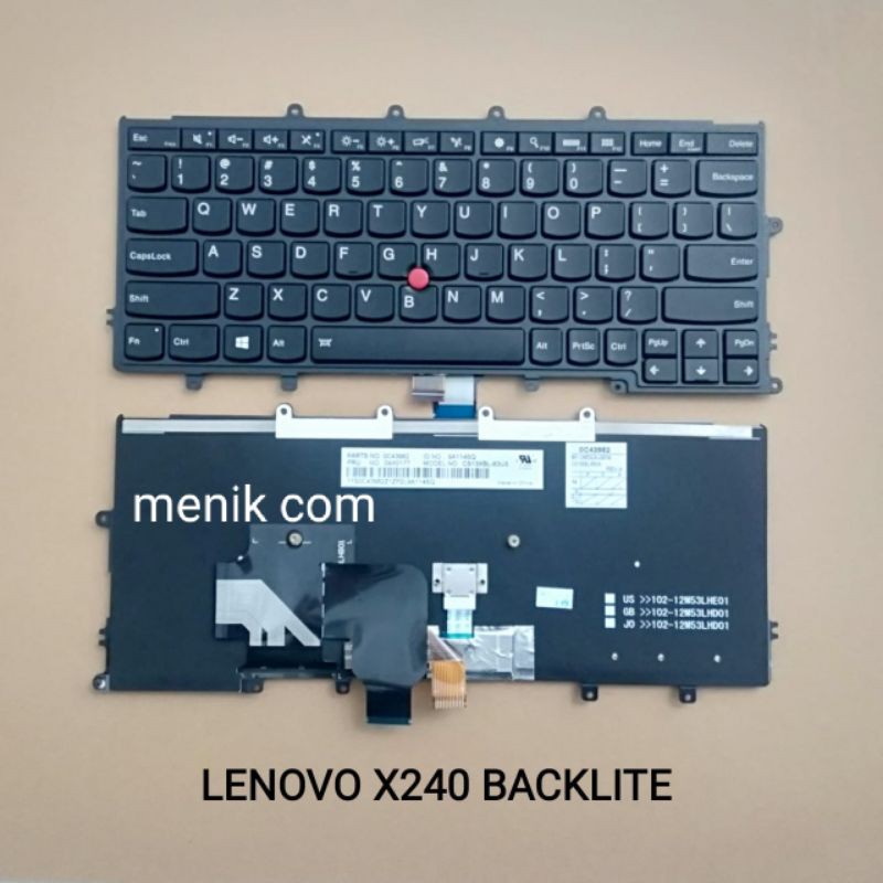 Jual KEYBOARD LENOVO THINKPAD X240 X240I X240S X250 X260 ,A275,BACKLITE ...