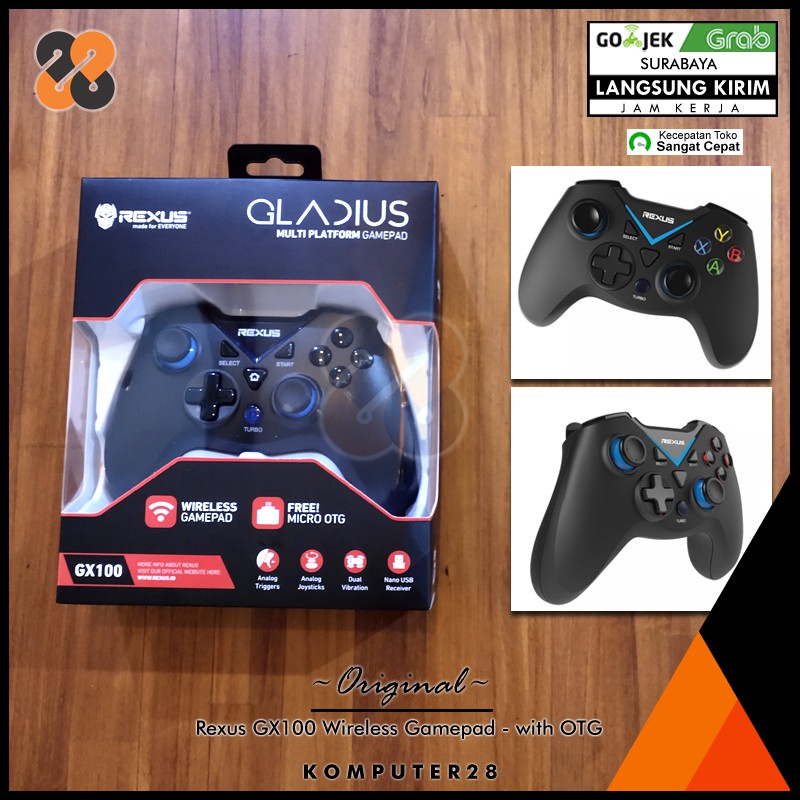 Jual Rexus GX100 Wireless Gamepad for Android-PC-PS3 with OTG Connector ...