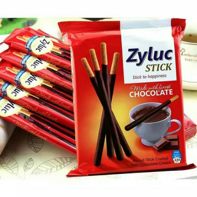 Jual Promo snack stick Cokelat Zyluc merah 20 pcs chocolate stick zyluc ...
