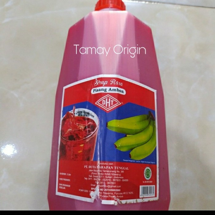 Jual Syrup DHT pisang ambon 2 ltr asli Makassar sirup pisang ijo merah ...
