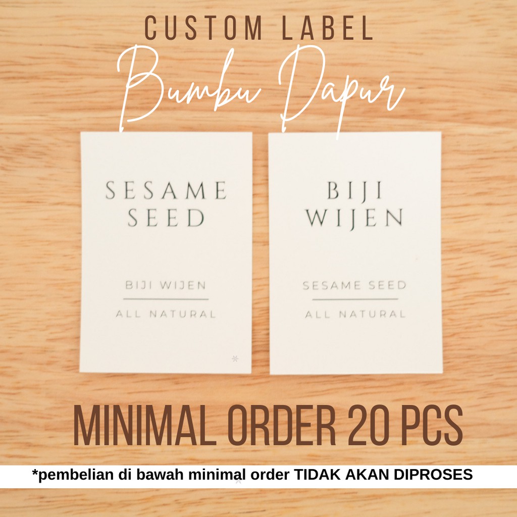 Jual [CUSTOM] STICKER LABEL BUMBU DAPUR MINIMALIS MIN. 20 PCS - NOLETTE ...