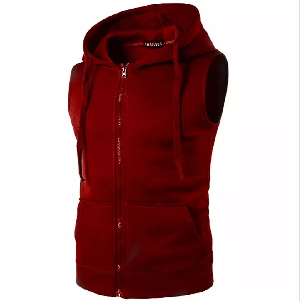 Jual Jaket rompi pria keren rompi polos katun fleece tebal - oixs cloth ...