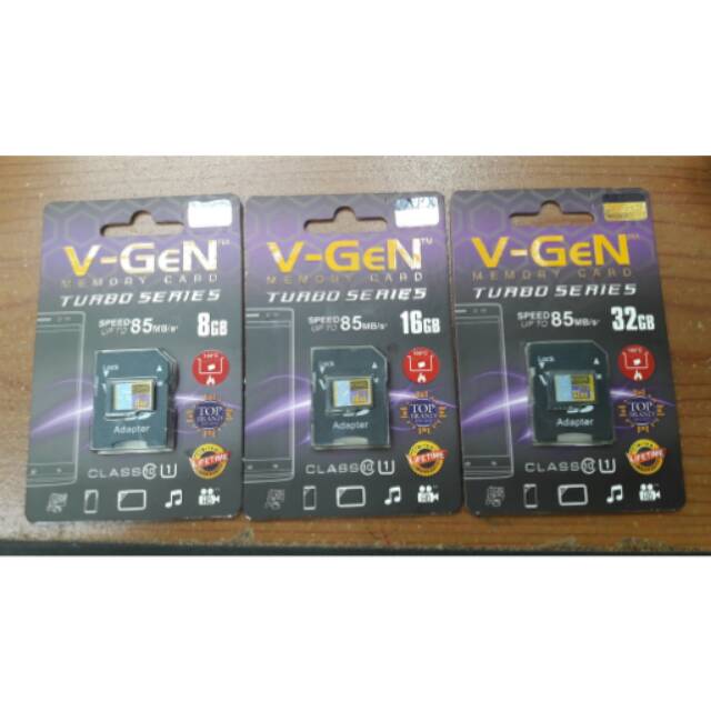 Jual MEMORY CARD V-GEN TURBO SERIES SPEED 85 MBPS CLASS 10 TERSEDIA 8GB ...