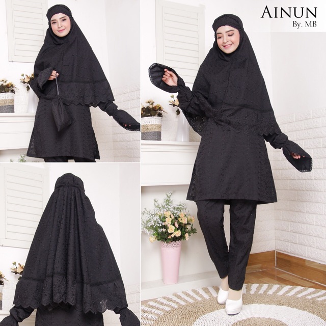 Jual Setelan Gamis Ihrom Ainun Komplit Bahan Katun Rubiah Bordir ...