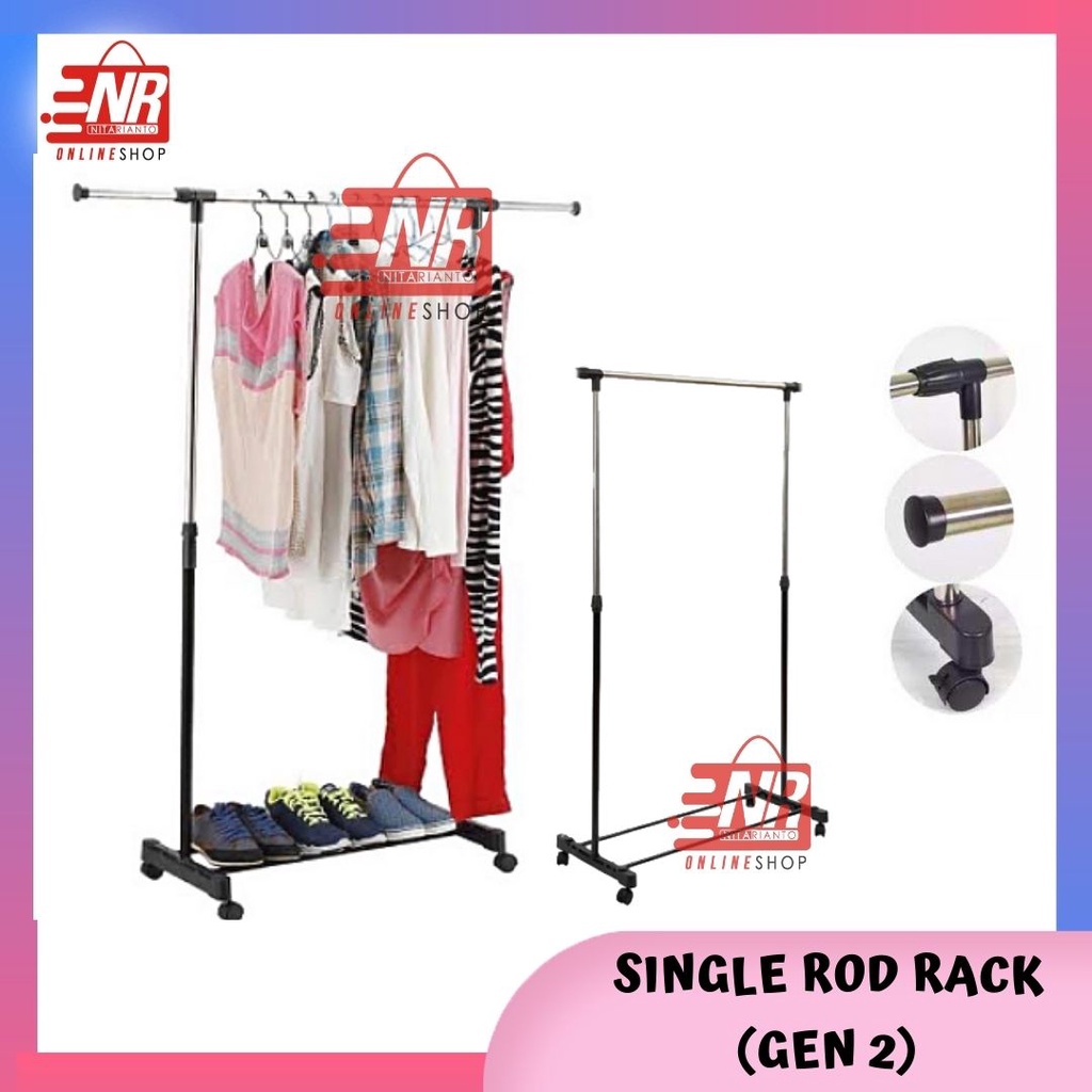 Jual Rak Serbaguna Single Rod Rack / Rak Gantung / Gantungan Serbaguna ...