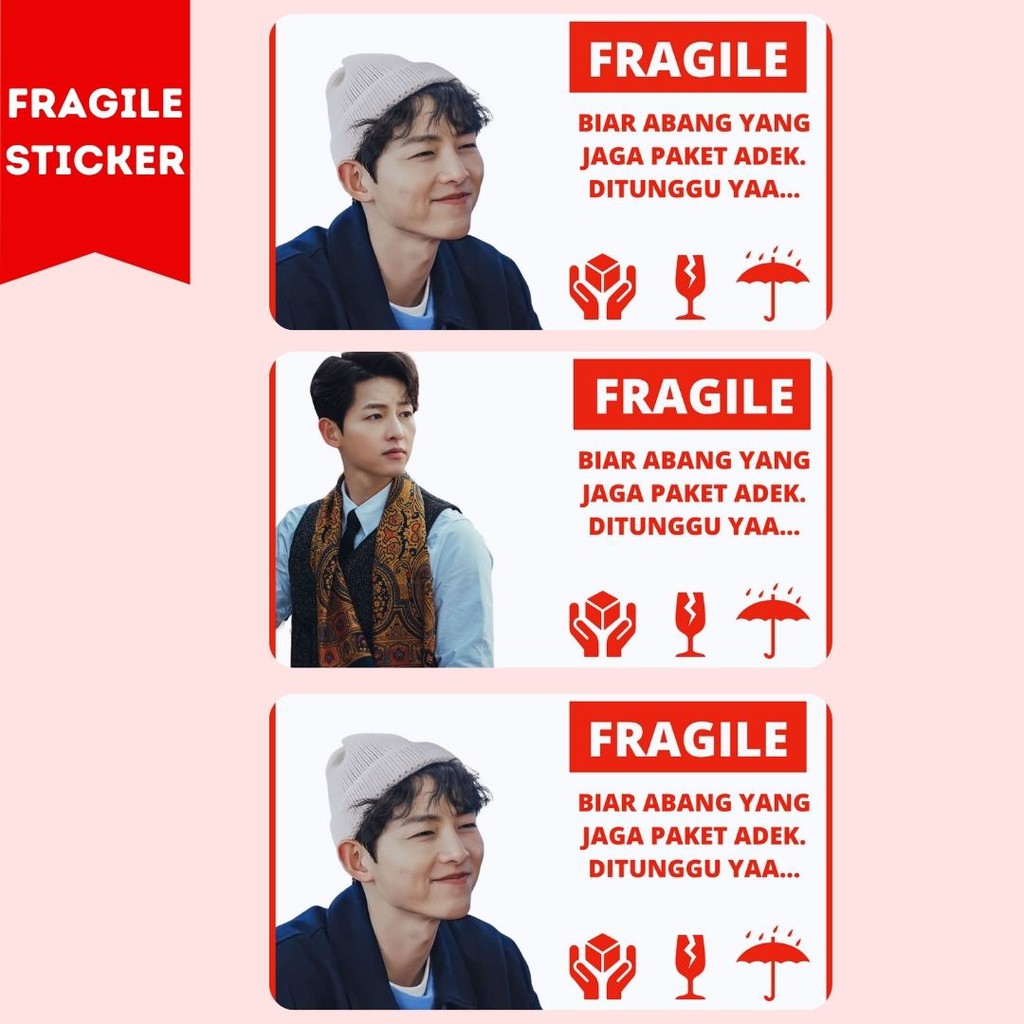 Jual STICKER FRAGILE SONG JOONG KI | ISI 10pcs | Shopee Indonesia