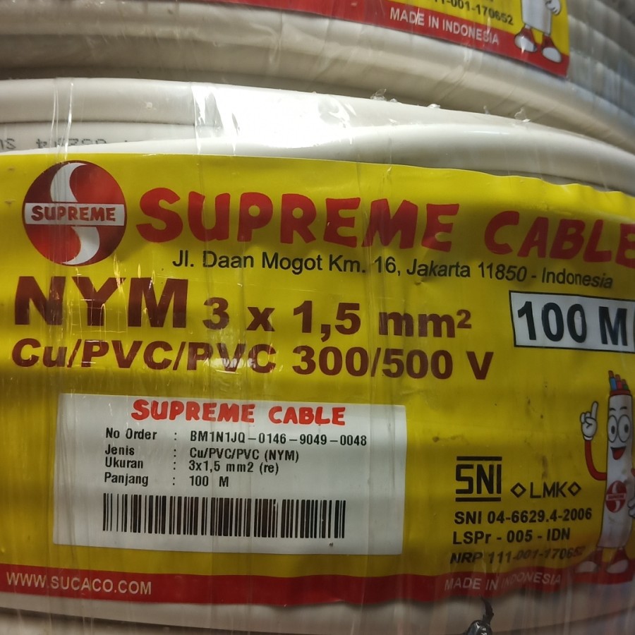Jual Kabel TUNGGAL NYM 3x1.5 supreme 100 M/ 100 Meter | Shopee Indonesia