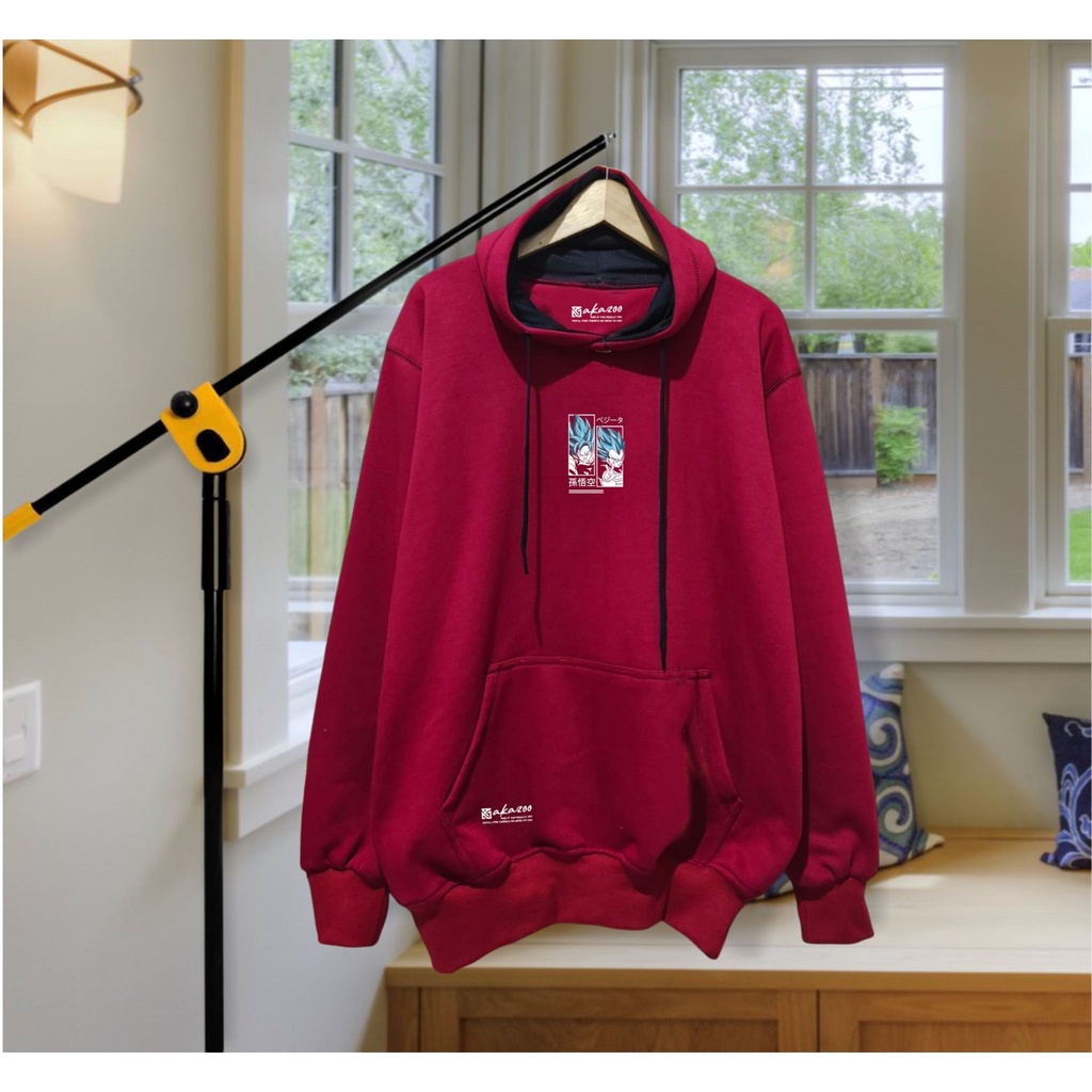 Jual hoodie pria sweater cowok original AKAZOO warna marun JPN DRAGON ...