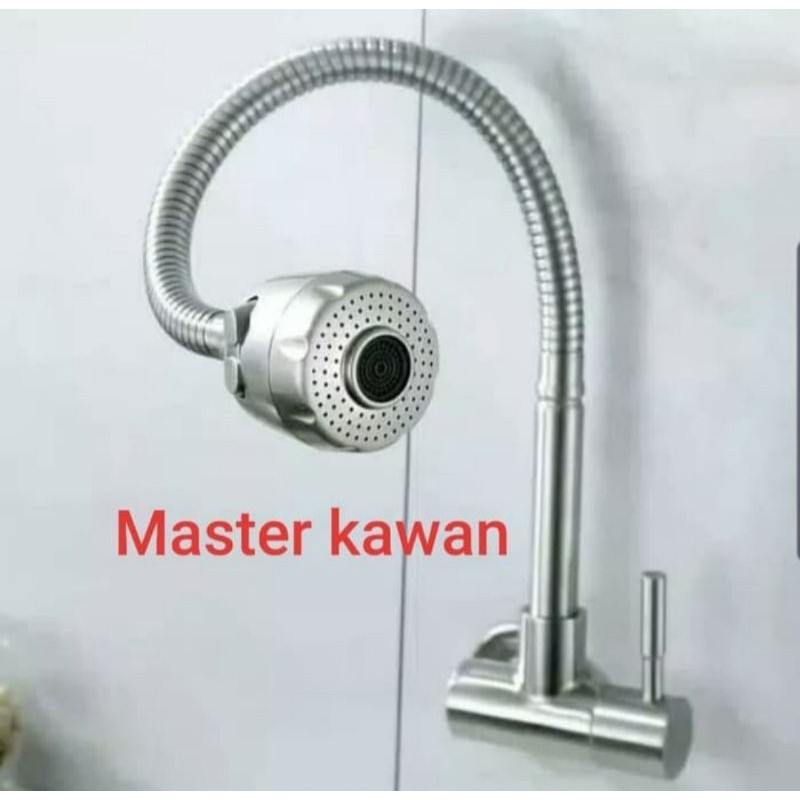 Jual Kran Kitchen Sink Stainless Fleksibel Tembok SUS 304 Dinding Anti ...