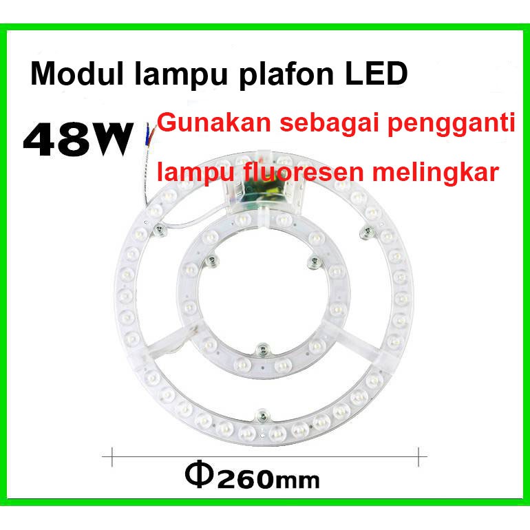 Jual LED Panel 48W DL White 6500K untuk Plafon Bulat Plafon, pengganti ...