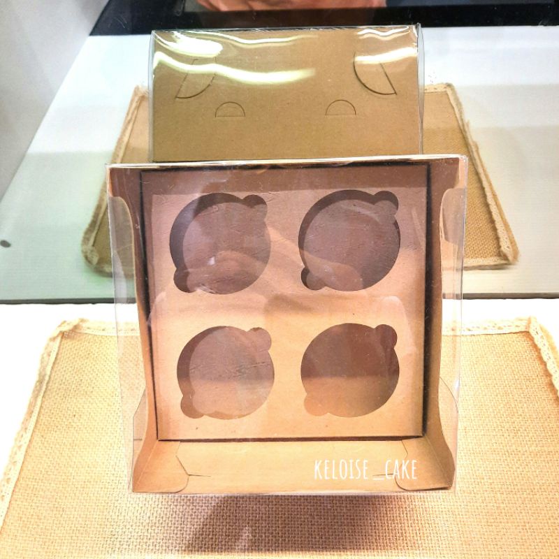 Jual BOX/DUS CUPCAKE/MUFFIN/PUDDING CUP ISI 4 BUAH ( HARGA PER 5 PCS ...