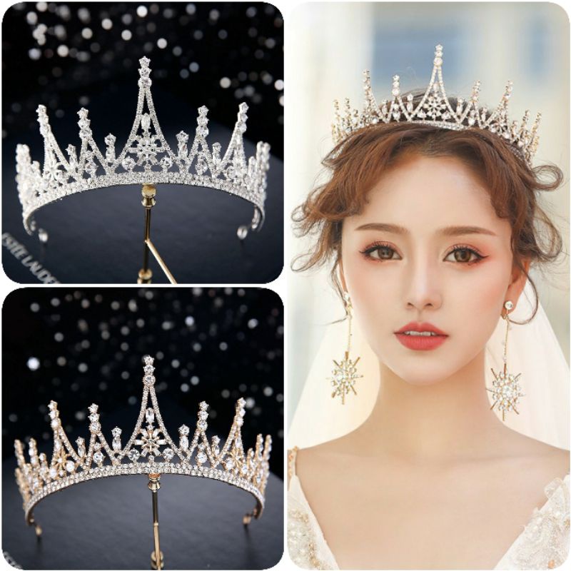 Jual wedding crown aksesoris pengantin mahkota hijab tiara bridal ...