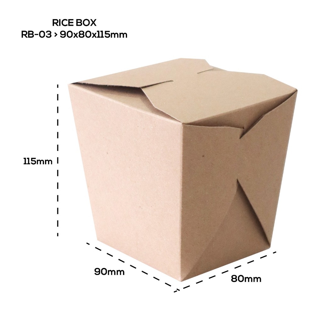Jual Paper Box Makanan Rice Box (L) RB03K4 Laminated 8X9X11.5 (Minimal ...